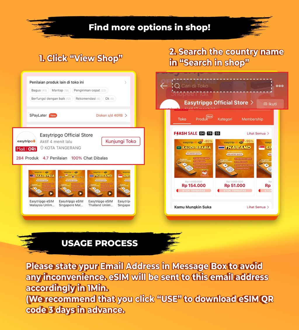Easytripgo Thailand eSIM 3GB-10GB Unlimited Data | Instant 24h Email ...