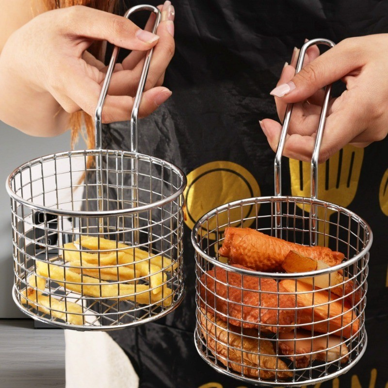 Stainless Steel Frying Basket Mesh Fried Basket Strainer for Frying ...