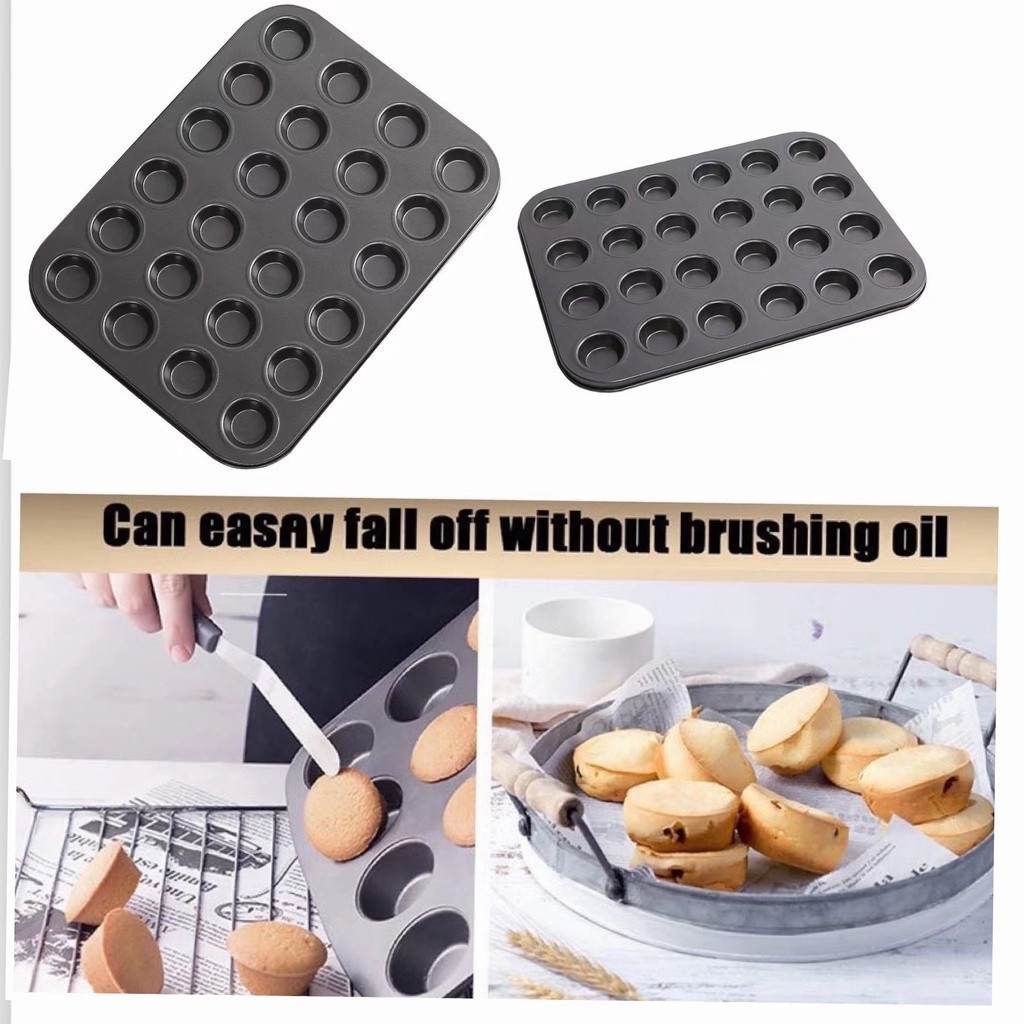 24-Cup Muffin Pan Mold Non-Stick Muffin Bun Cupcake Baking Bakeware ...