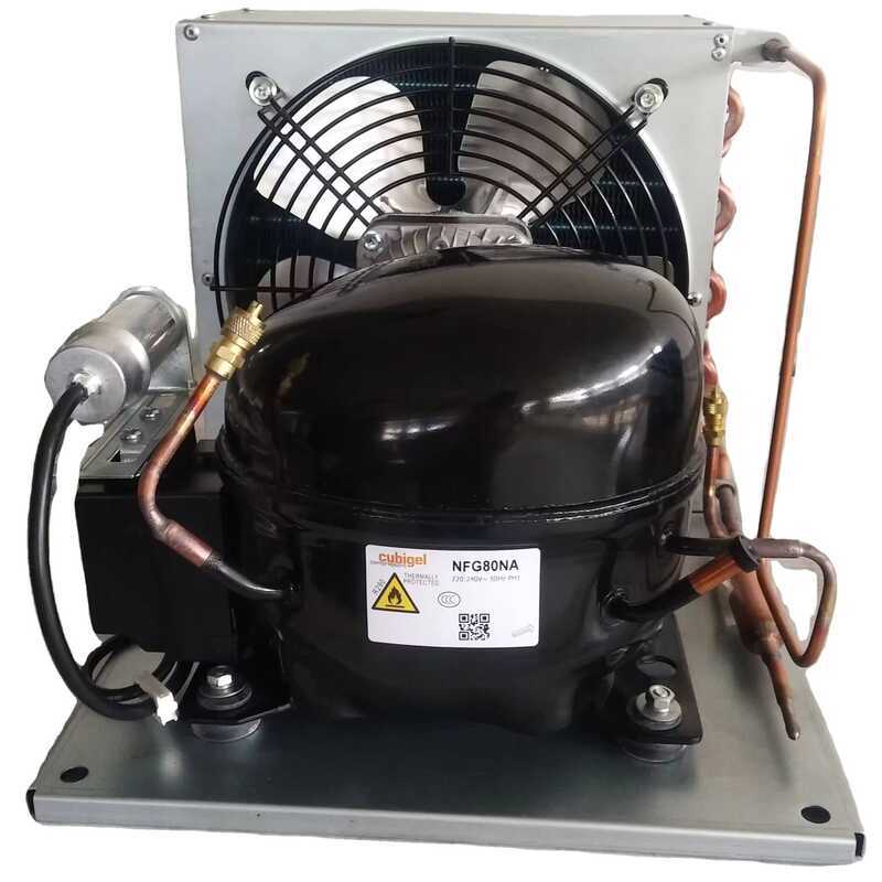 110V 60Hz 1/2 Hp Refrigeration Compressor Copper Air-Cooled Condenser ...