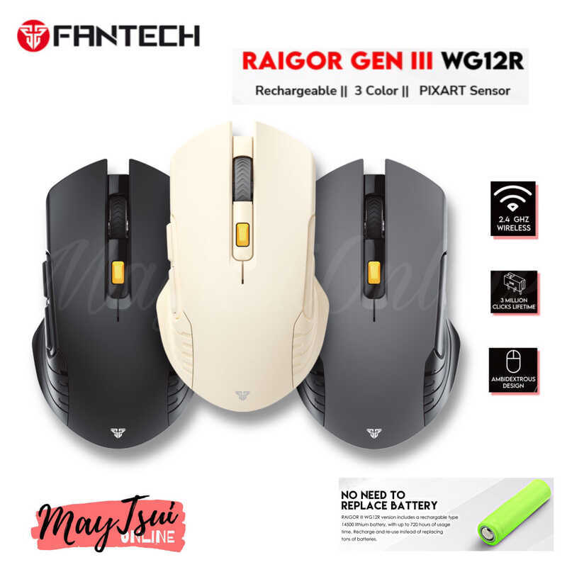 FANTECH RAIGOR III Wg12r Rechargeable Wireless 2.4Ghz Pro-Gaming And ...