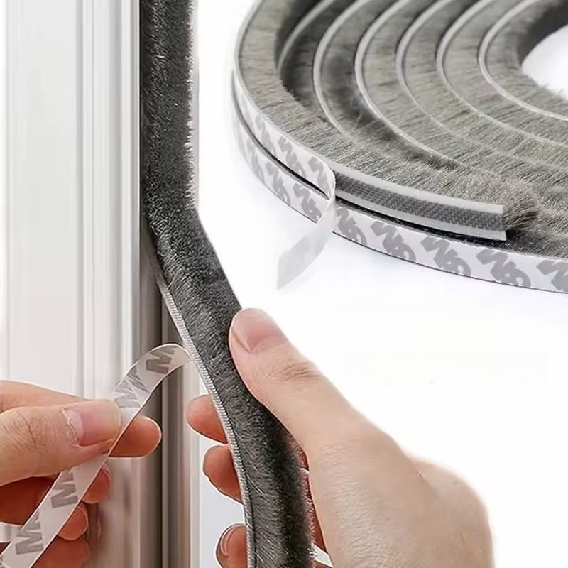 5M Door & Window Sealing Strip Self-adhesive Backing Wool Strip ...