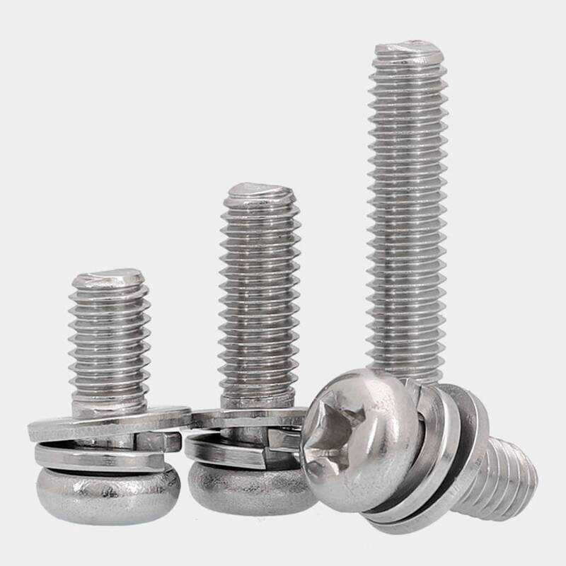 304 Stainless Steel Phillips Round Triple Combination Pan Head Flat ...