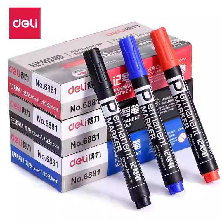 Deli Stationery 6881 Black Broad Tip Oil-Based Wholesale Thick Marker ...