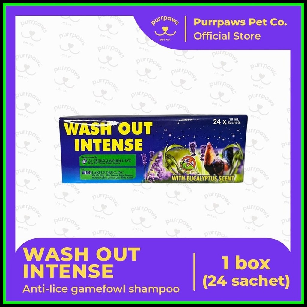 WASH OUT INTENSE Anti-lice Gamefowl Shampoo (24 sachet of 10ml ...