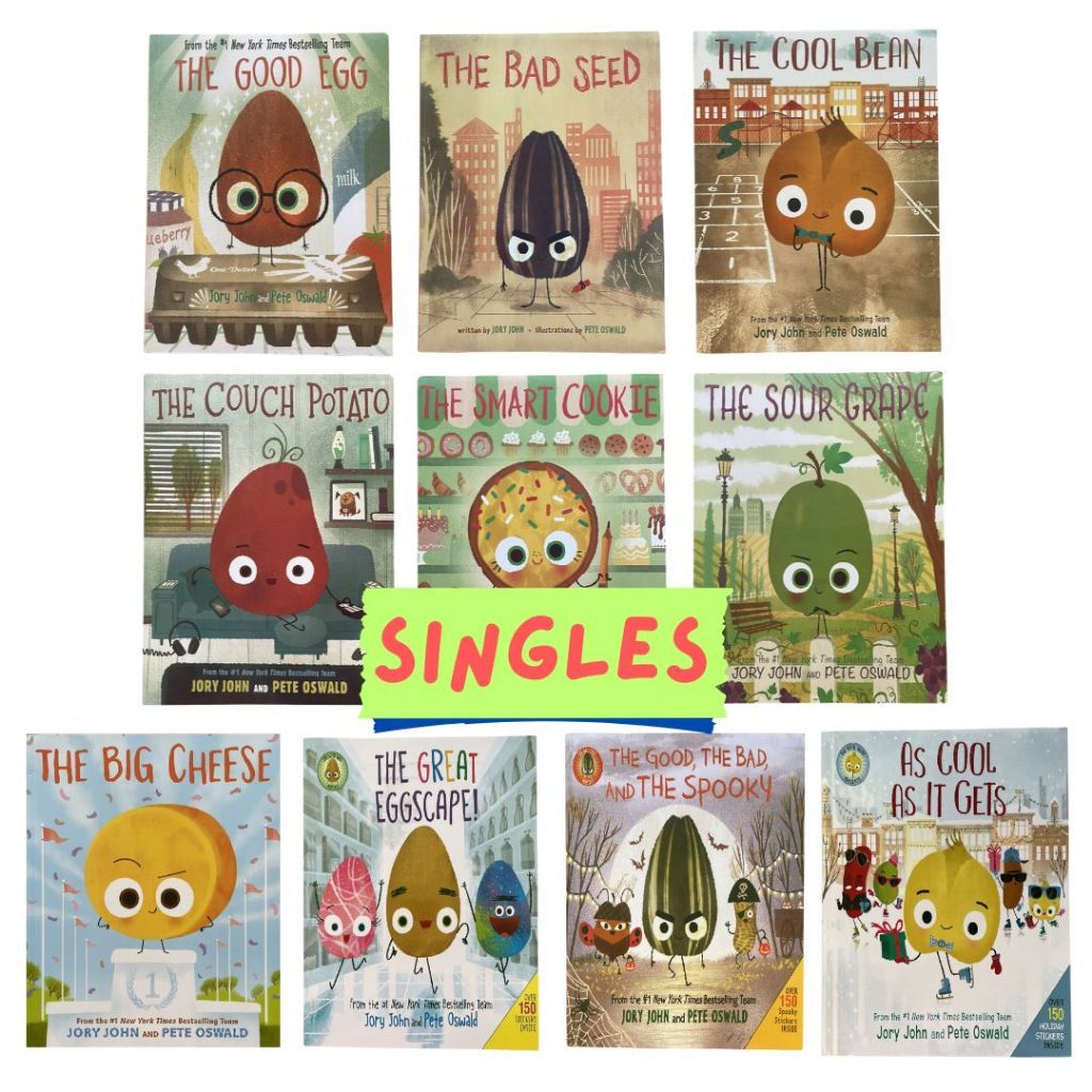 Jory John- Bad Seed/ Good Egg/ Cool Bean/ Couch Potato/ Smart Cookie ...