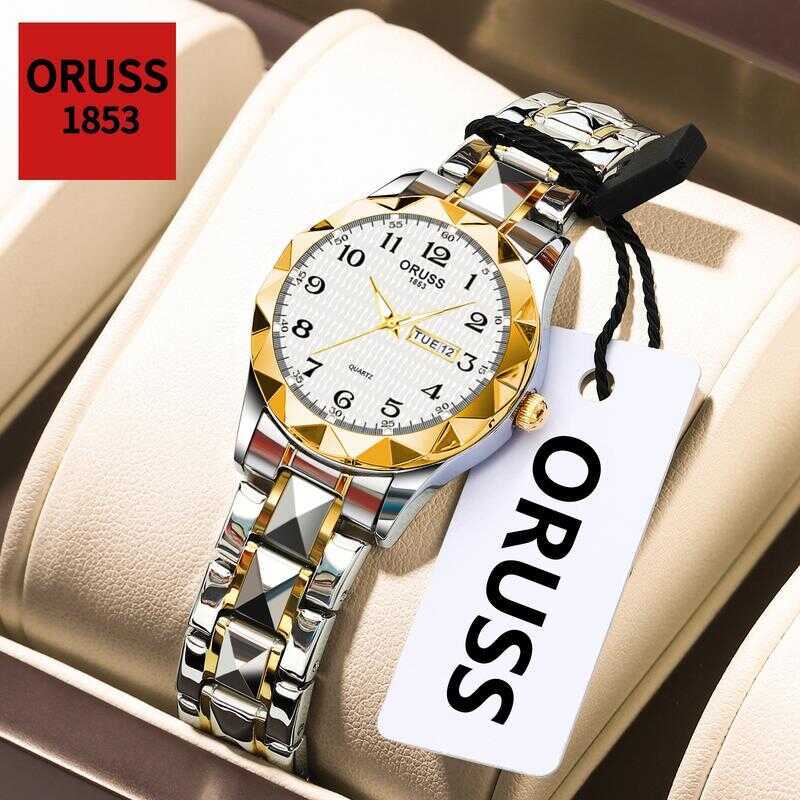ORUSS Original Women Fashion Luxury Stainless Steel Waterproof Luminous ...