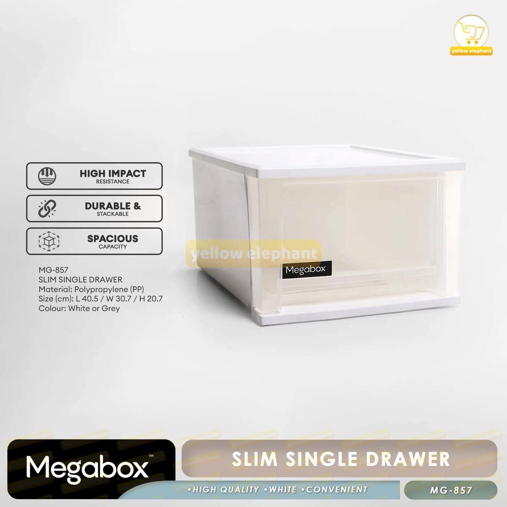 Megabox Slim Single Drawer Organizer & Stackable - Yellow Elephant ...