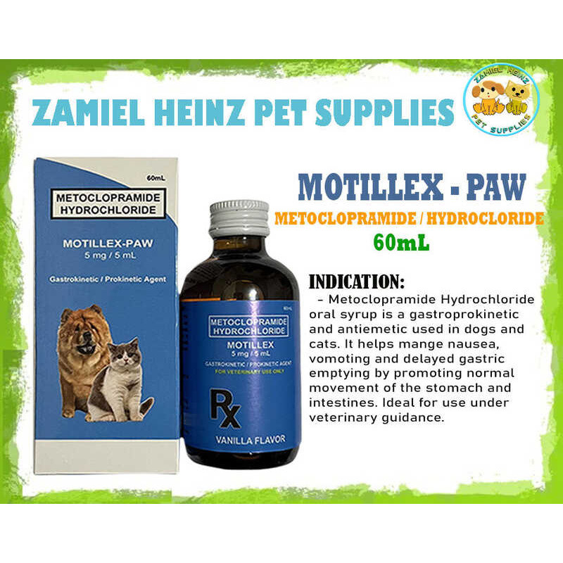 MOTILLEX - PAW ( METOCLOPRAMIDE Hydrocholoride) For Cats & Dogs | 60Ml ...