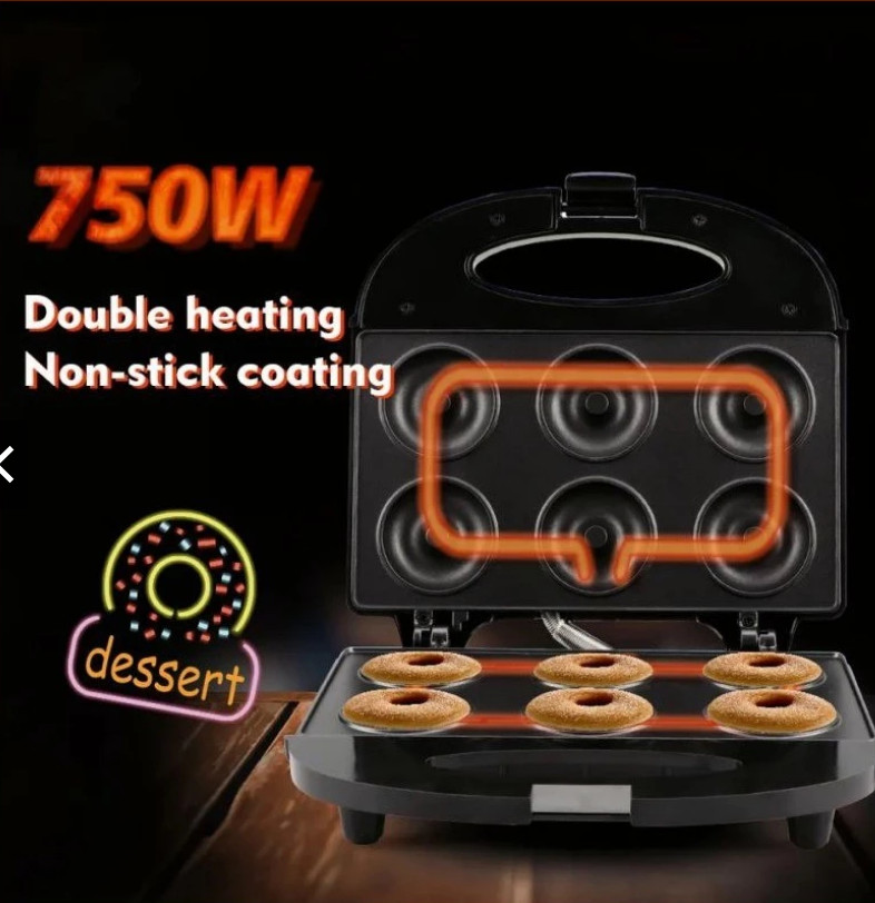 CCQ 6 HOLE Mini donut Maker Machine Cake Doughnut Breakfast WaffleMaker ...