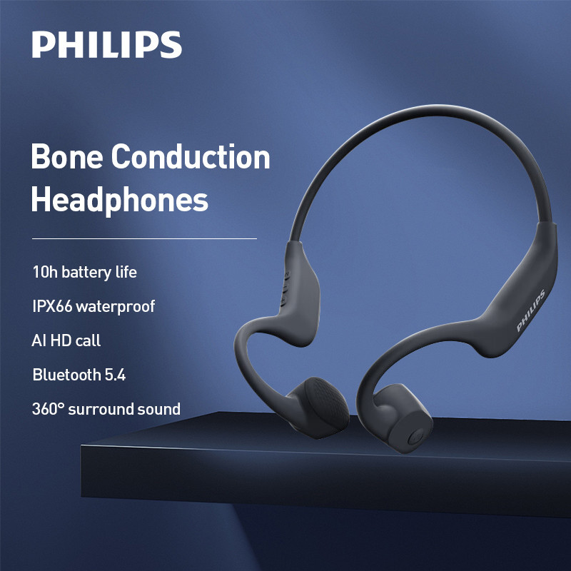 Philips A6609C Bone Conduction Headphones - 10H Playtime, AI Clear Call ...