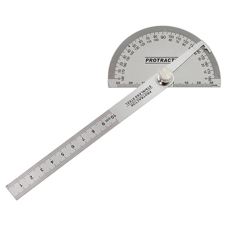 180° Protractor Ruler Precision Stainless Steel Measurer for Geometry ...