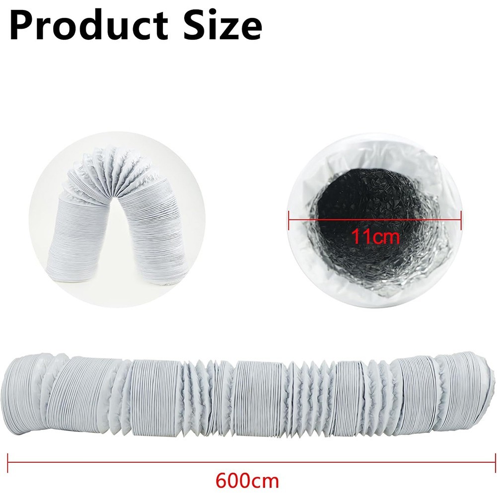 [WOES] 110mm Fan Pipe Flexible Pvc Aluminum Tube 6m Air Conditioning ...