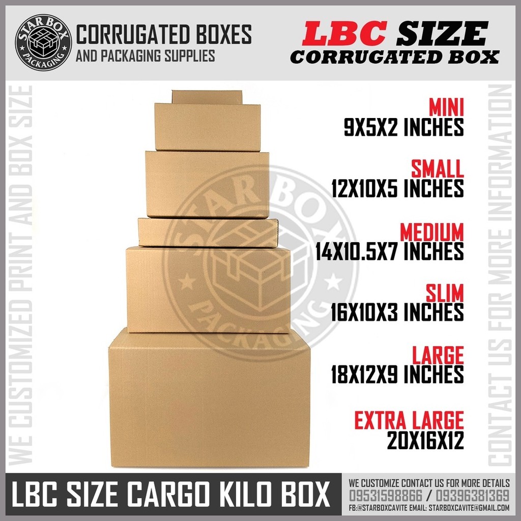 ⚡ Starbox Slim LBC Express Sizes Corrugated Cargo Shipping Boxes ...