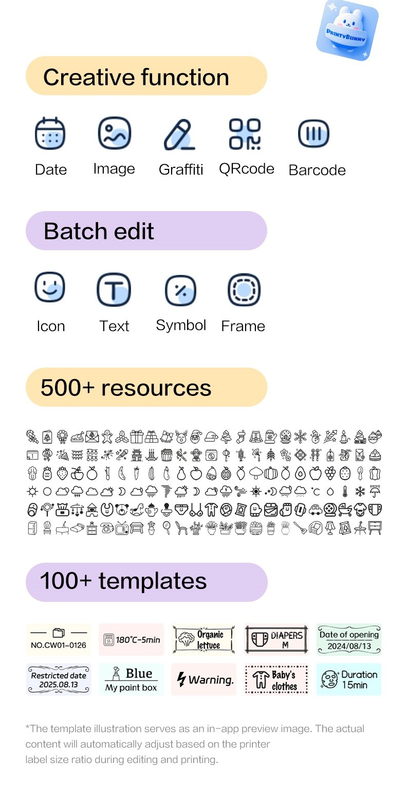 Deli S4 Half-inch Label Printer Home Name Sticker Label Maker Mini ...