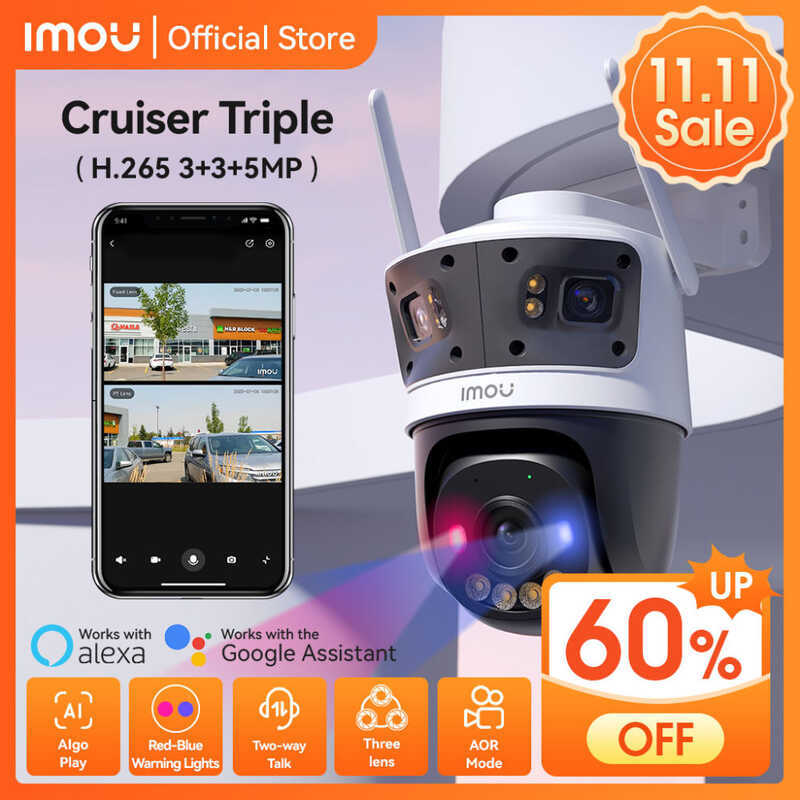 24 IMOU Cruiser Triple 11Mp 3 Lens CCTV Security Camera Connect To ...