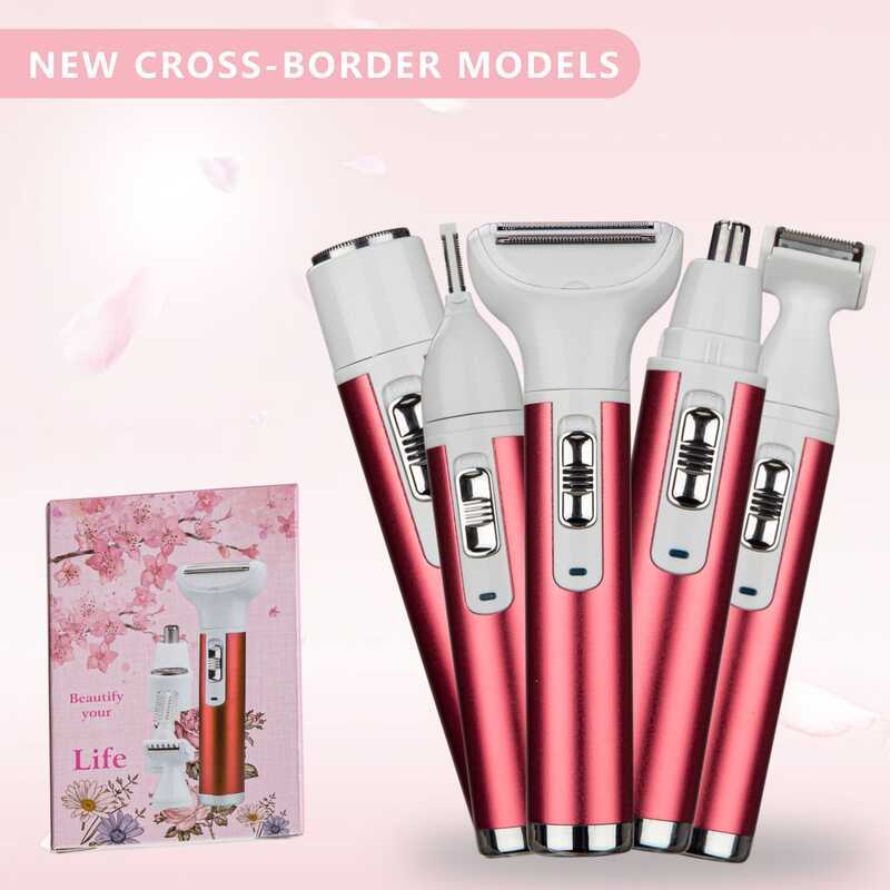 New Five-in-One Shaver Leg Hair Armpit Hair Shaver Rechargeable Ladies ...