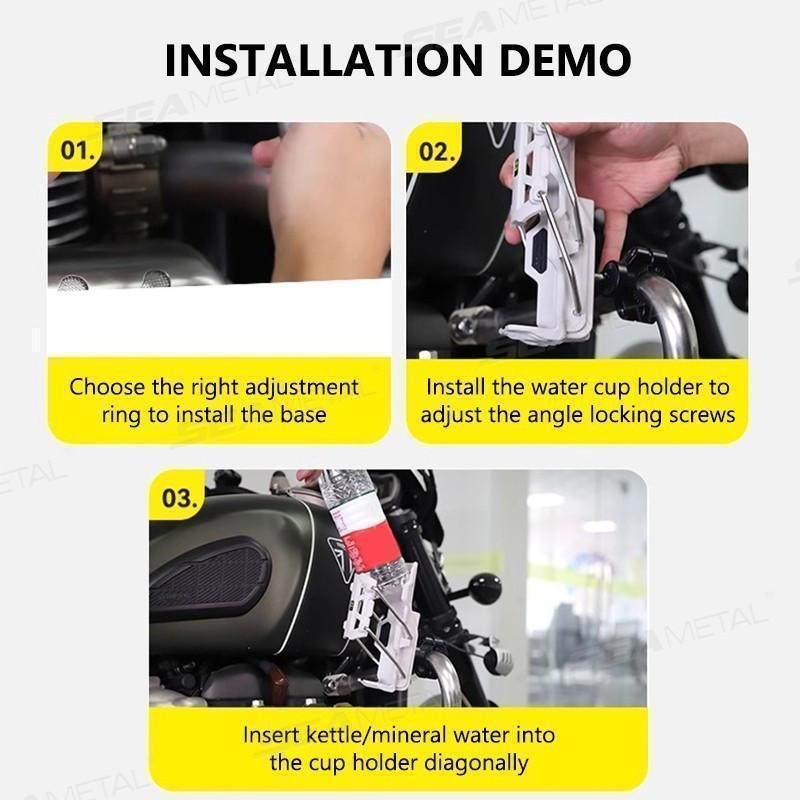 Multifunctional Bike Water Bottle Holder 360° Rotation Adjustment Motorcycle Bicycle Accessory ...