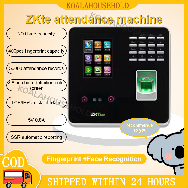 ZKTeco Fingerprint Attendance Machine LCD Screen Intelligent Biometric ...