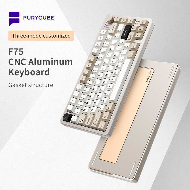 FURYCUBE F75 75% Mechanical Gaming Keyboard, Wired/2.4G Wireless ...