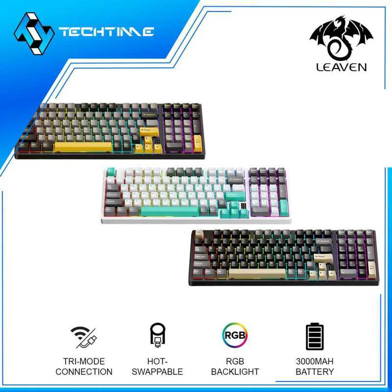 Leaven K98 97 Keys DIY Customized Game RGB Keyboard Three Mode Real ...