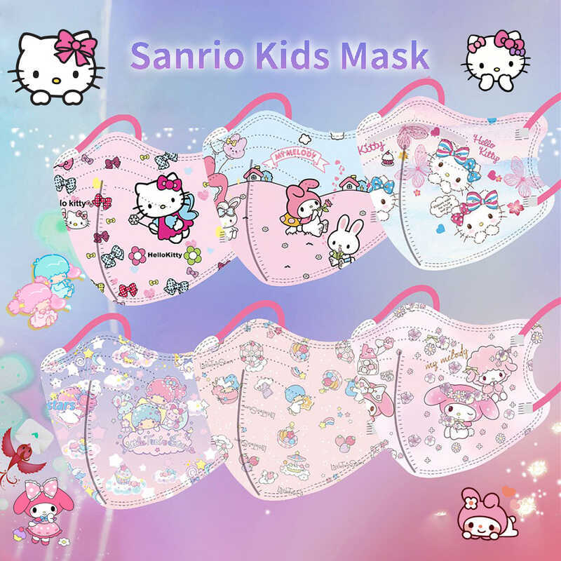 Hourser 50Pcs Kid Face Mask Melody Hello Kitty Sanrio Painting 4Ply ...