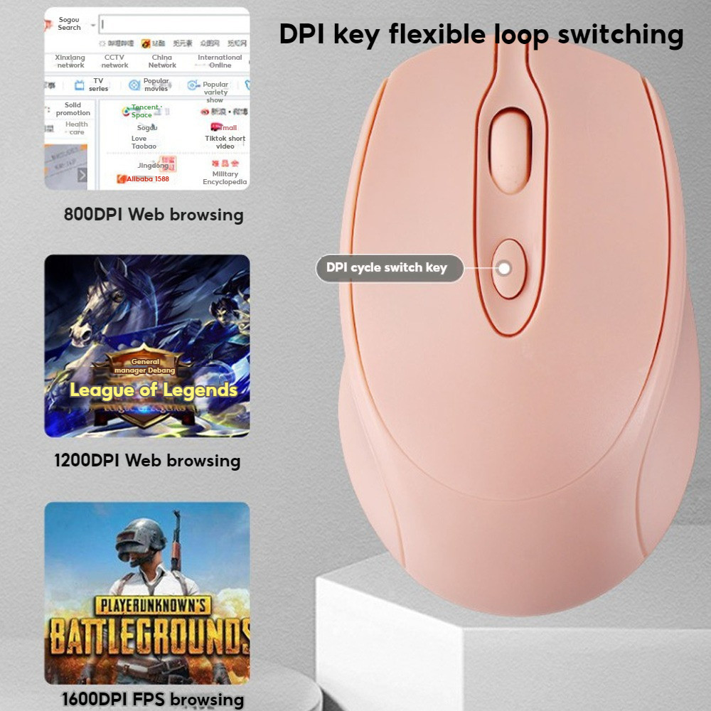 Laptop Wireless Mouse Long-range Gaming Office Mouse 2.4G Dual-mode ...