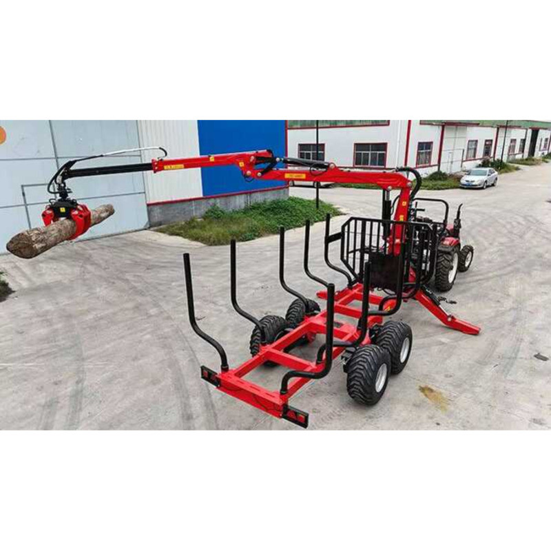 All-Terrain Vehicle Log Trailer with Grapple Mini Tractor Wood Trailer ...