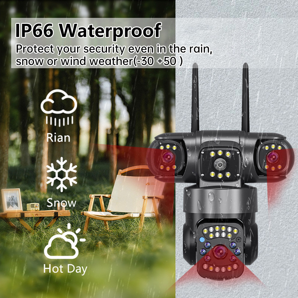 V380 PRO Three Lens CCTV Camera 4K 6MP Outdoor Waterproof PTZ Wireless ...