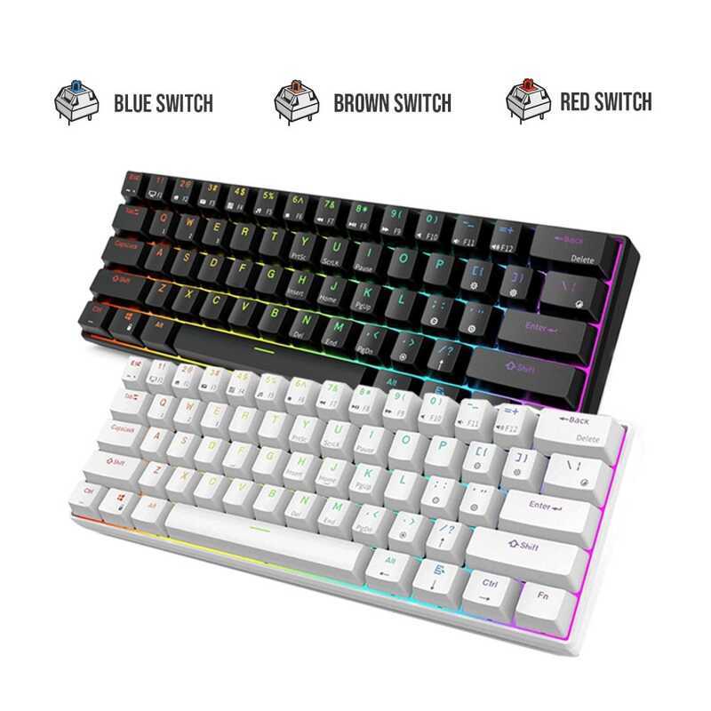 Kludge Royal RK Rk61 RGB 61 Keys Nical Gaming Keyboard 2.4G Wireless ...