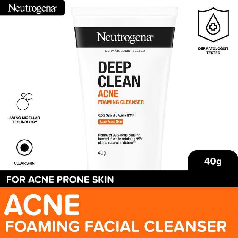 Neutrogena Deep Clean Acne Foaming Cleanser 40G - Moisturizing Facial ...