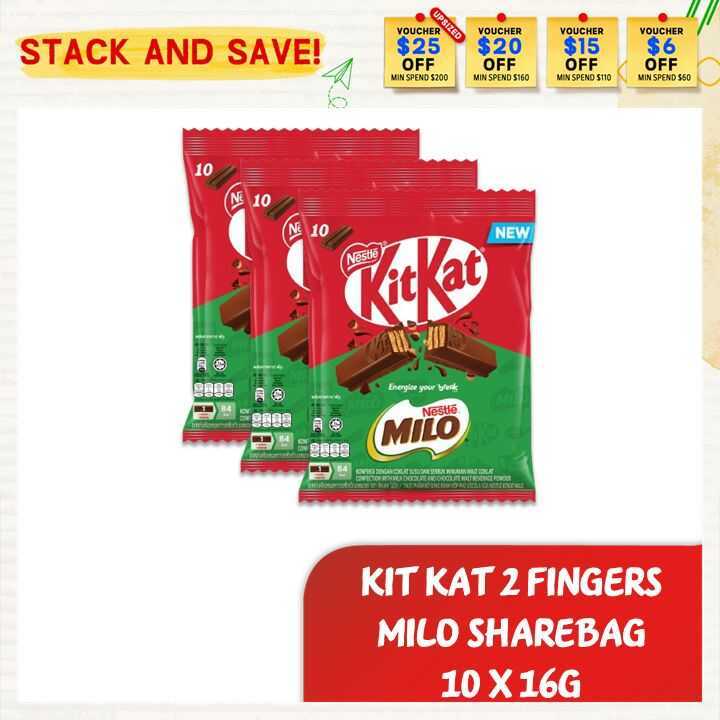 COD [Bundle of 3] KIT KAT 2 Finger MILO Milk Chocolate Bar Snack Pack ...