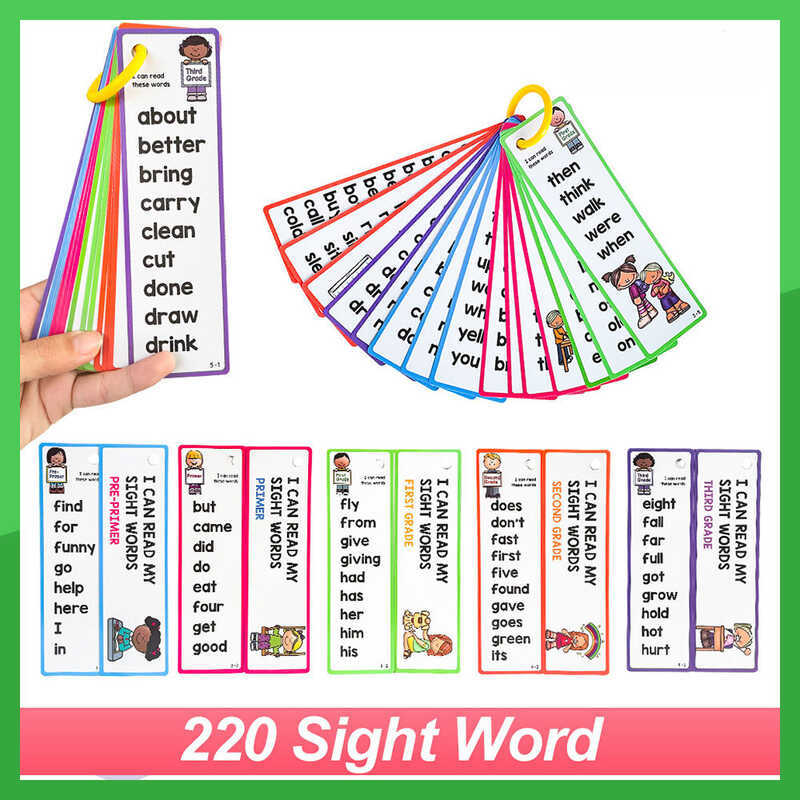220 Dolch Sight Words Flash Cards Set Children Toddler Preschool Early ...