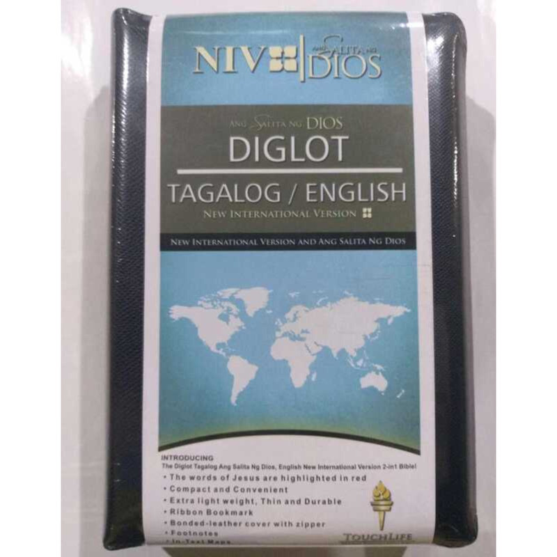 NIV Bible Diglot Tagalog-English 2In1 With Zipper Black | Shopee ...