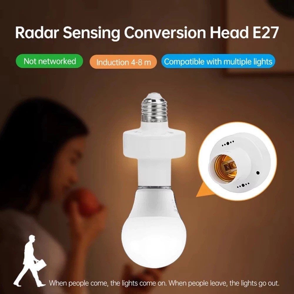E27 Lamp Holder Base Light-Sensing & Human Body Infrared Sensor ...