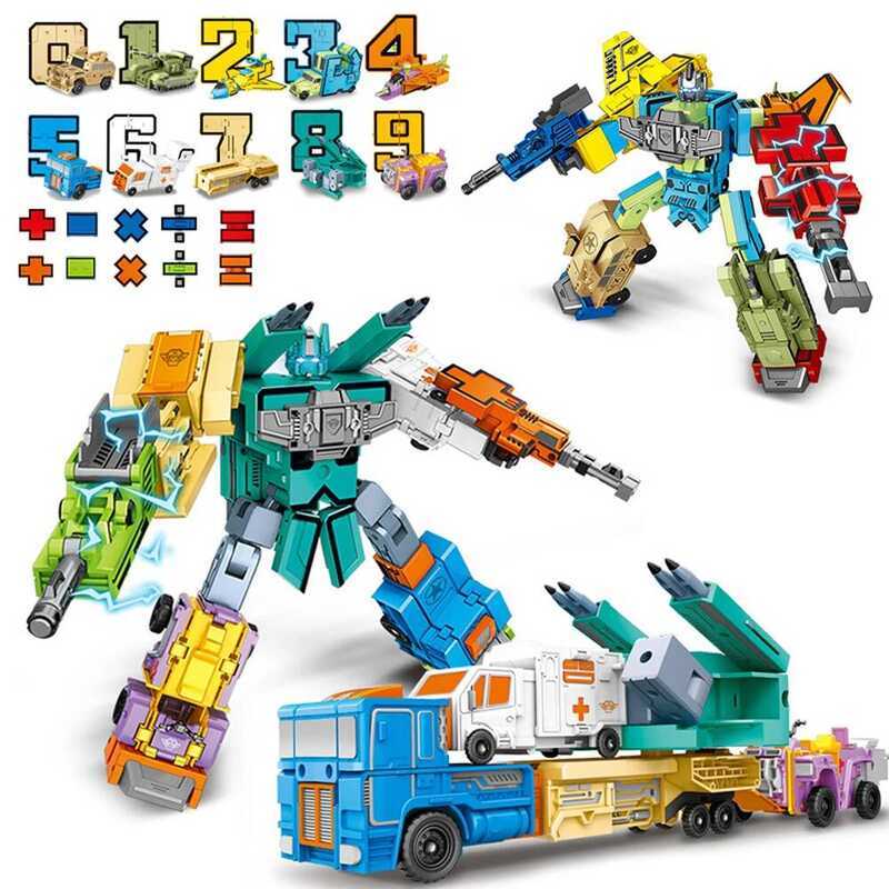 Number Robot Transformation Assemble Digit Robot Deformation Math Toys ...