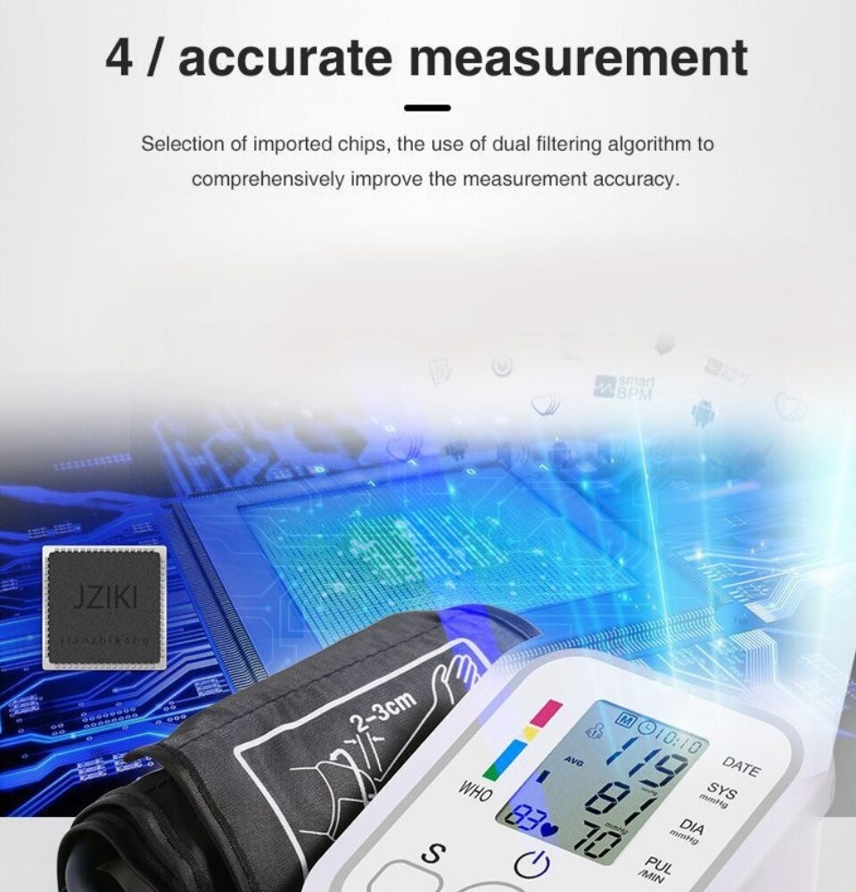 High Blood Pressure Monitor Medical Grade English Voice blood Pressure ...