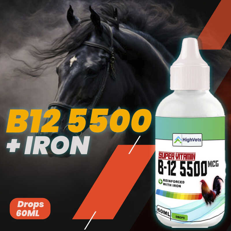 SUPER VITAMIN B12 5500Mcg B15 W/ IRON ORIGINAL FOR ANIMALS Red Cell ...