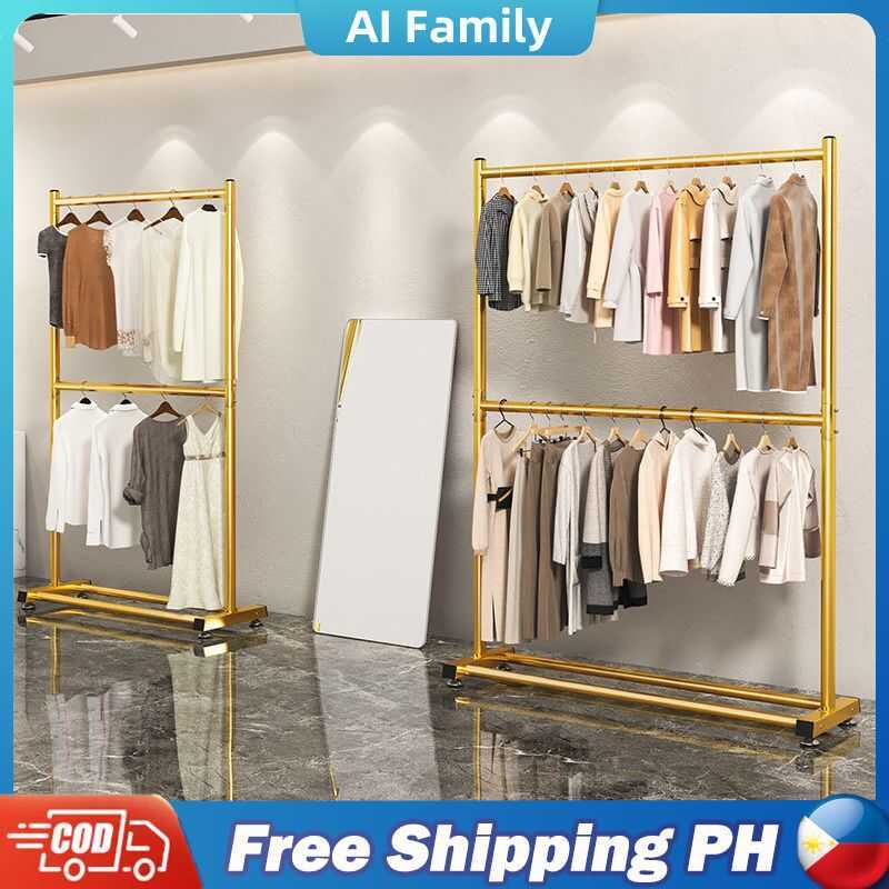 Clothes Rack Heavy Duty Double Layer Hangeran Ng Damit With Stand ...