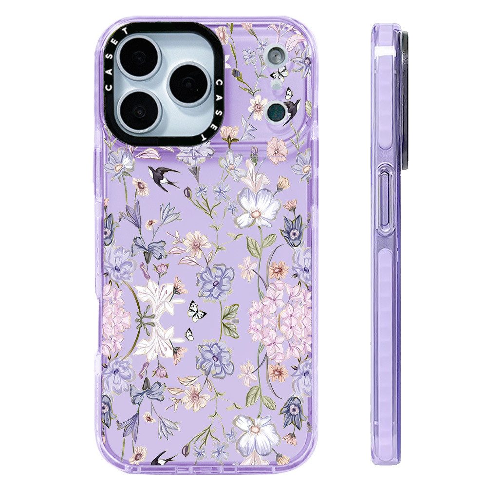 Purple Flowers Butterfly Pattern Color Case Compatible For IPhone 11 13 ...