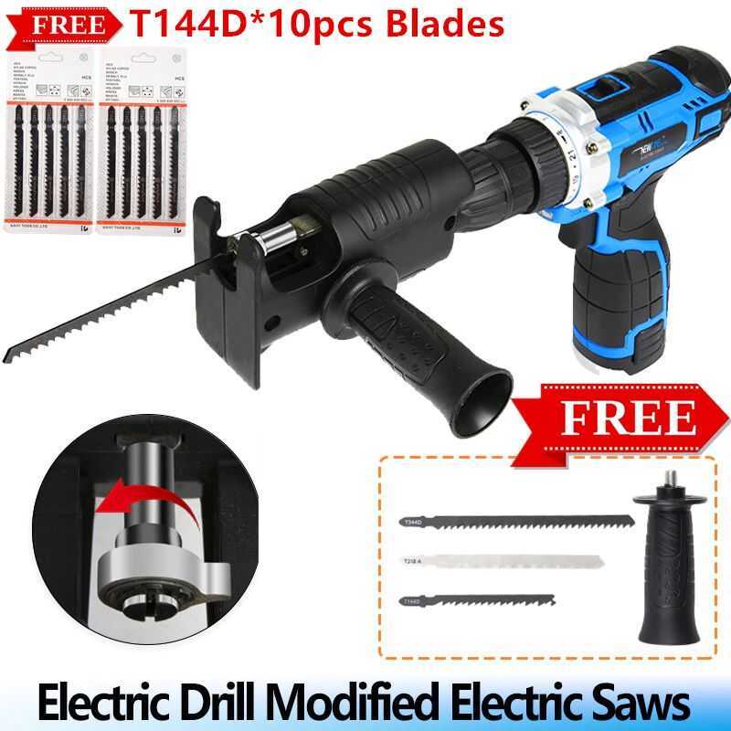 [Free Gift: 13 Pcs Saw Blades] Electric Drill Modified Reciprocating ...