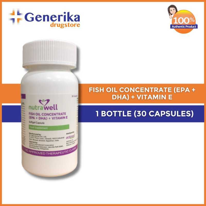NUTRAWELL FISH OIL +Epa+Dha+Vit. E SOFTGEL Cap-1000Mg - 30 Capsules ...