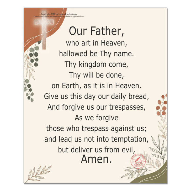 The Lords Prayer Wooden Decor Our Father Bible Verse Frame Rustic ...