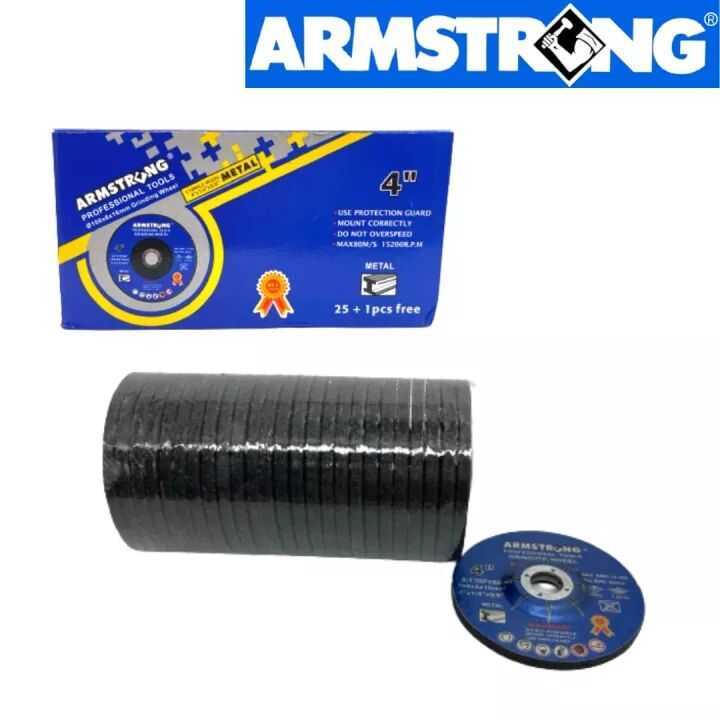 COD ARMSTRONG GRINDING DISC 4” For Metal / Stone 25Pcs. 381 | Shopee ...