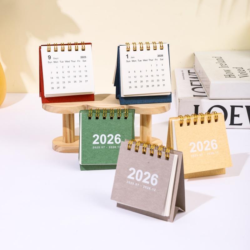 2026 Creative Calendar English Desktop Mini Desk Calendar Portable ...