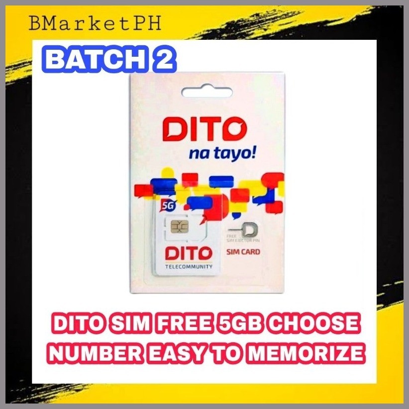 DITO Sim CHOOSE NUMBER FREE 5GB Batch 2 ( EASY TO MEMORIZE ) | Shopee ...