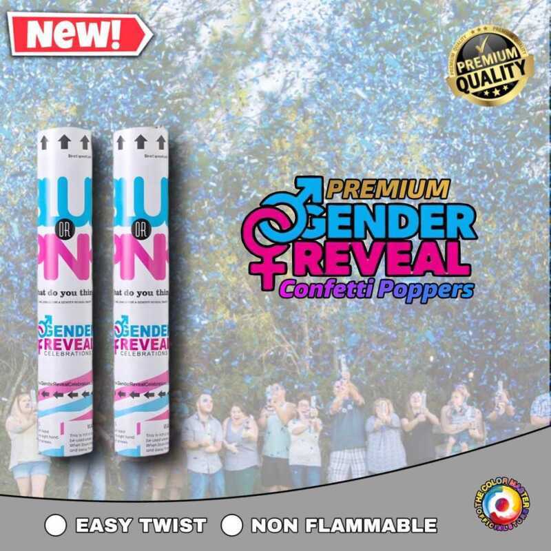 Gender Reveal Color Smoke Poppers With Confetti 19B | Shopee Philippines