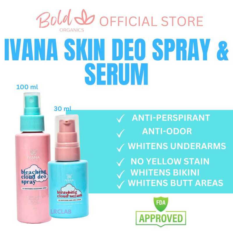 IVANA SKIN UNDERARM SET Bleaching Cloud Spray And Deo Serum 10X ...