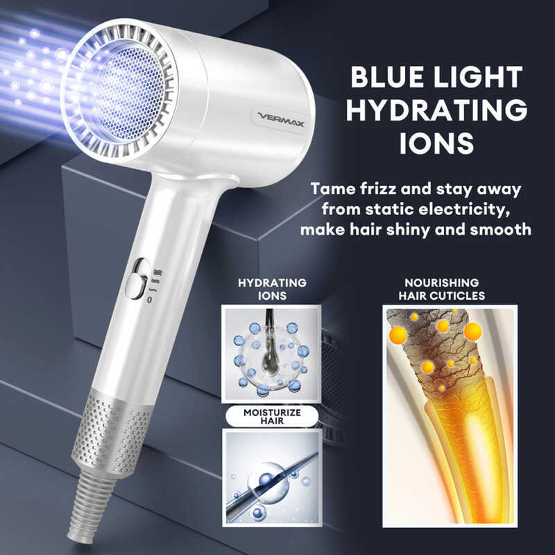 Negative Vermax Ionic Hair Dryer 1000W Strong Airw Blow Care Low Noise ...