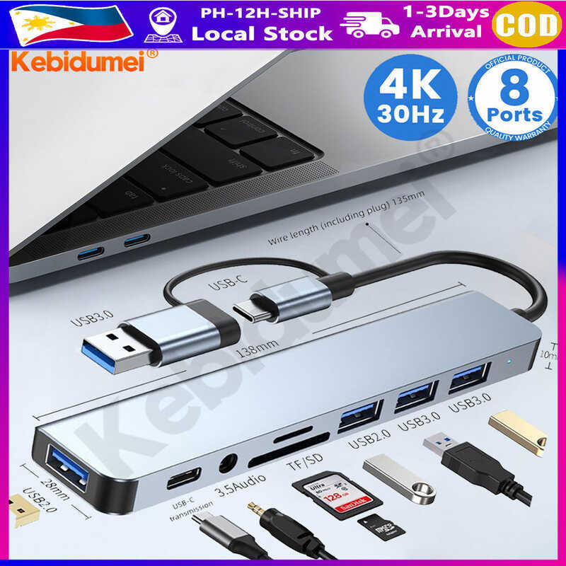 Local Delivery Kebidumei In 2 HUB 3.0 Docking Station 8 Ports USB C Hub ...